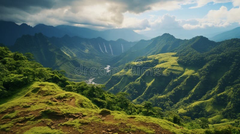 Meghalaya Mountain Top View Point Stock Illustration - Illustration of ...