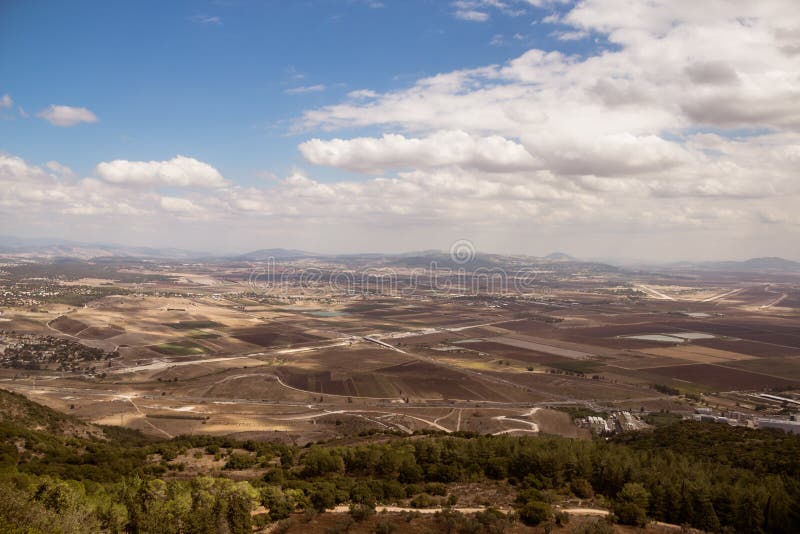 Megido Valley, Armageddon Battle Place with Empty Fields, Cloudy Sky ...