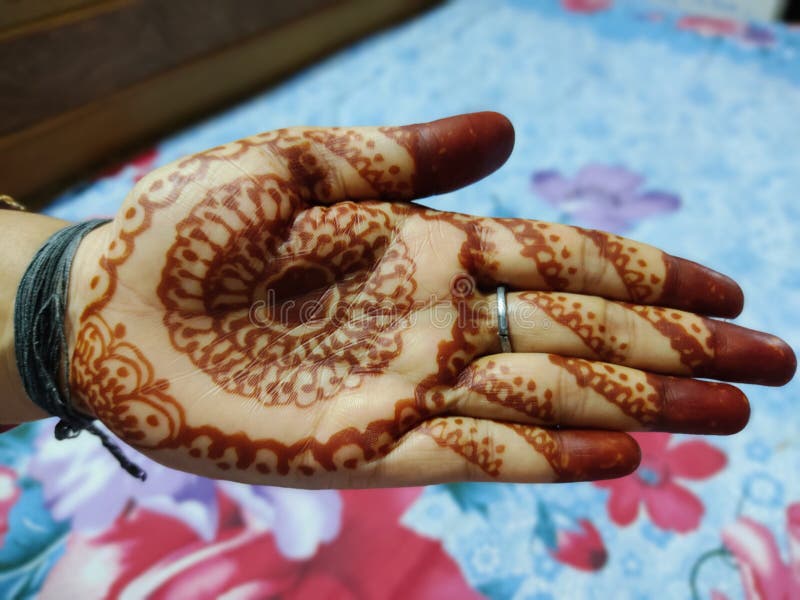 Mehandi Work by an Indian Lady Stock Photo - Image of work ...