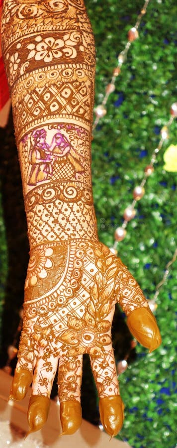 Mehendi Design on hand. stock photo. Image of culture - 273732756