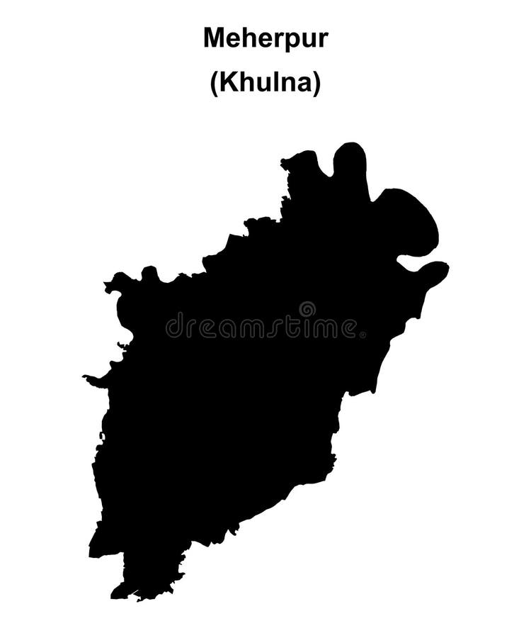 Meherpur outline map stock illustration. Illustration of pakistan ...