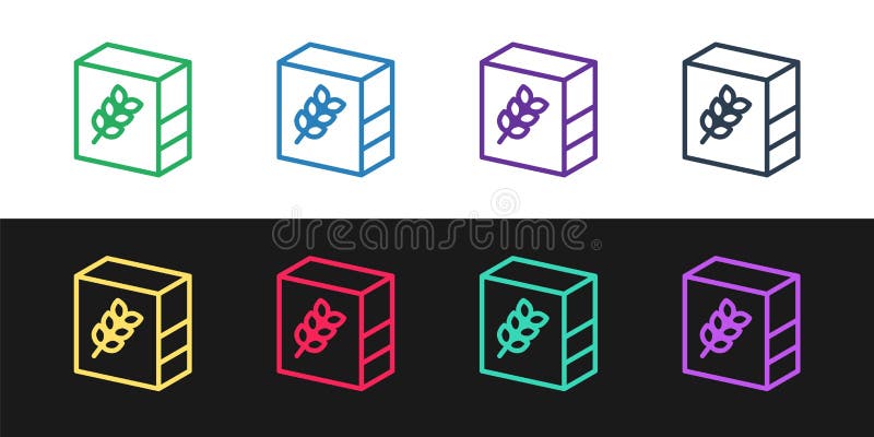 Gliederungsstil Für Mehlpackungsikonen Vektor Abbildung - Illustration ...