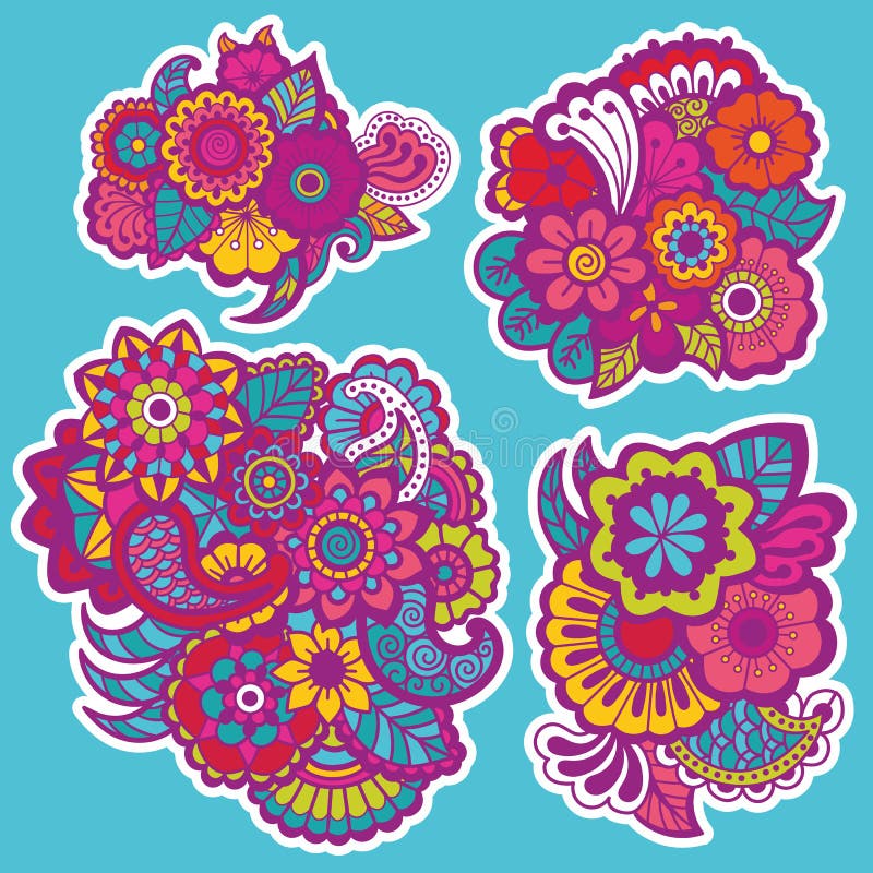 Mehndi design. Patterns. stock vector. Illustration of drawn - 80957412