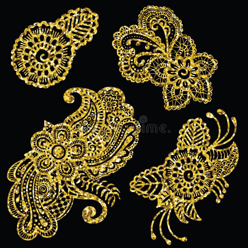 Mehndi design. Pattern. stock vector. Illustration of hand - 78023368