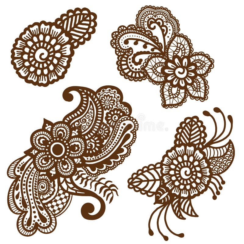 Mehndi design. Patterns. stock vector. Illustration of detailed - 77607362