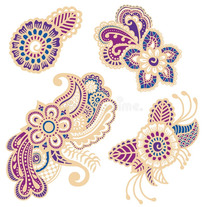 Mehndi design. Patterns. stock vector. Illustration of frame - 77756526