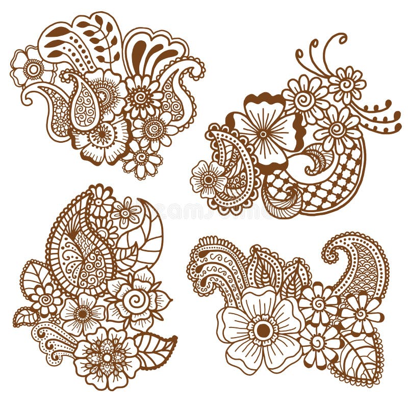 Mehndi design. Patterns. stock vector. Illustration of ornament - 79209079