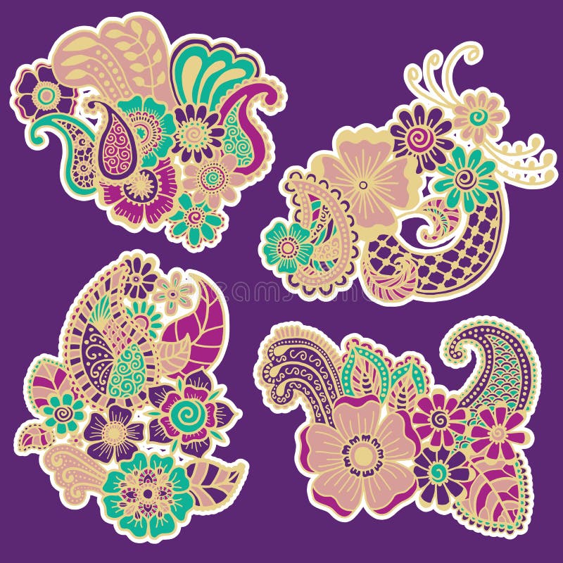Mehndi design. Patterns. stock vector. Illustration of designs - 79212523