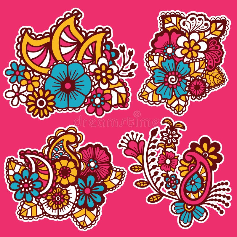 Mehndi design. Patterns. stock vector. Illustration of detailed - 80959292