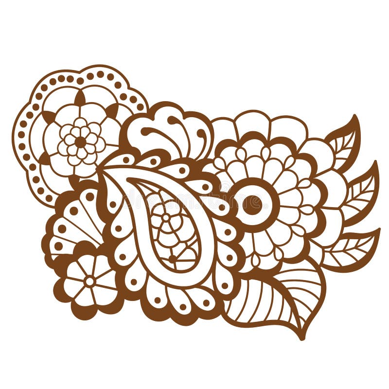 Mehndi design. Patterns. stock vector. Illustration of colouring - 91499355