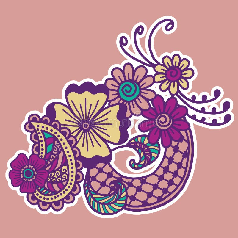 Mehndi design. Patterns. stock vector. Illustration of asian - 77971286