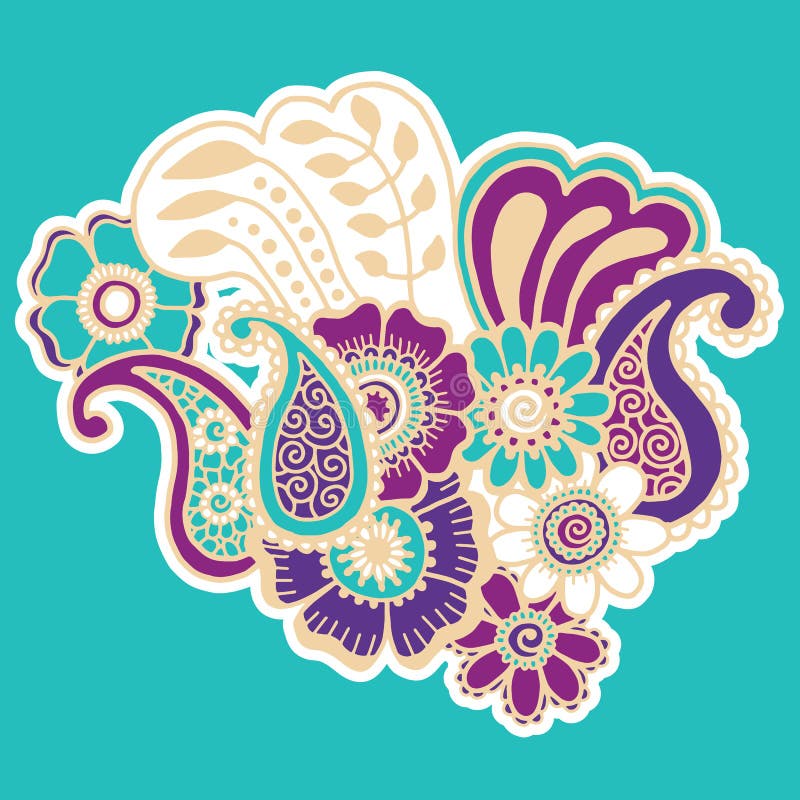 Mehndi design. Patterns. stock vector. Illustration of mhendi - 78579699