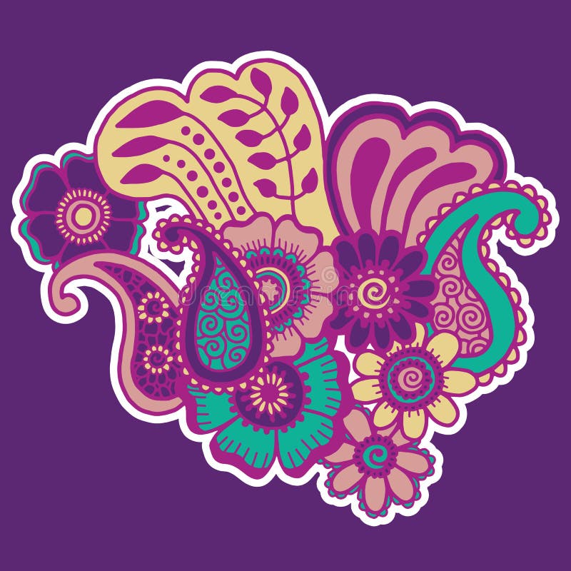 Mehndi design. Patterns. stock vector. Illustration of asian - 78581254