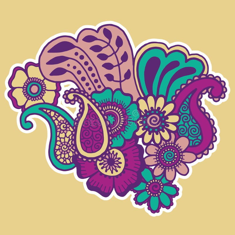 Mehndi design. Patterns. stock vector. Illustration of intricate - 78581783