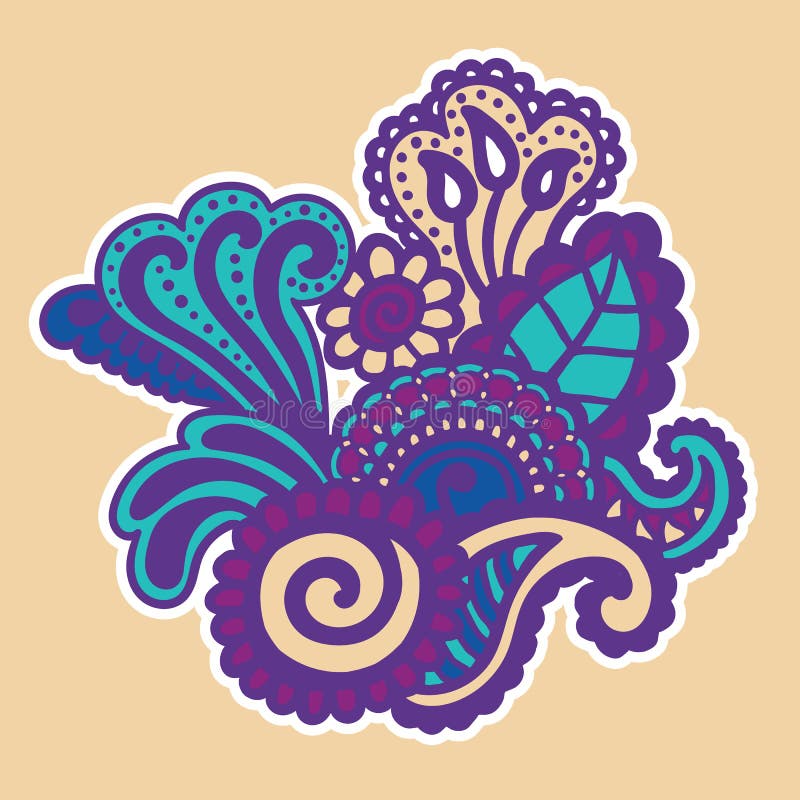 Mehndi design. Patterns. stock vector. Illustration of graphic - 79986296