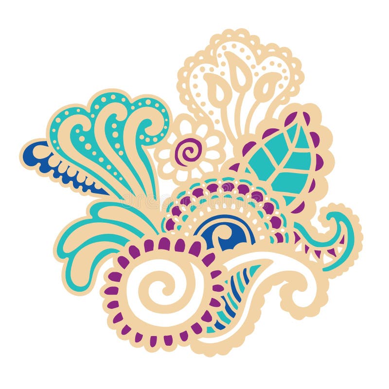 Mehndi design. Patterns. stock vector. Illustration of mhendi - 79987516