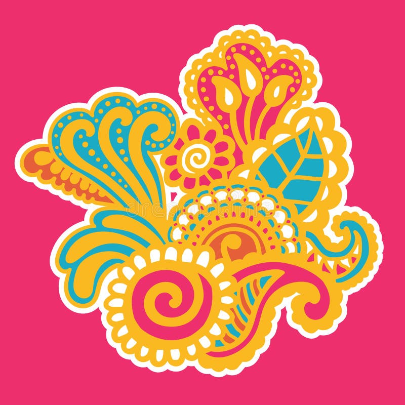 Mehndi design. Patterns. stock vector. Illustration of arabic - 79987564