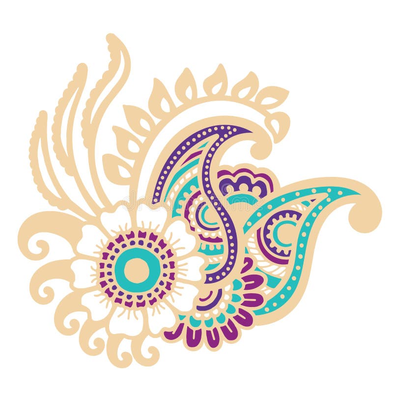 Mehndi design. Patterns. stock vector. Illustration of line - 79988530