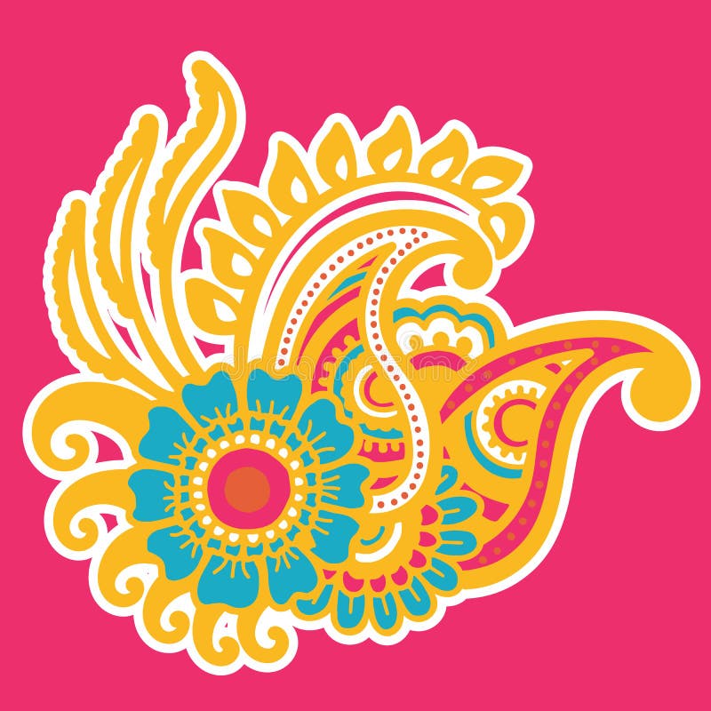 Mehndi design. Patterns. stock vector. Illustration of drawn - 80957412