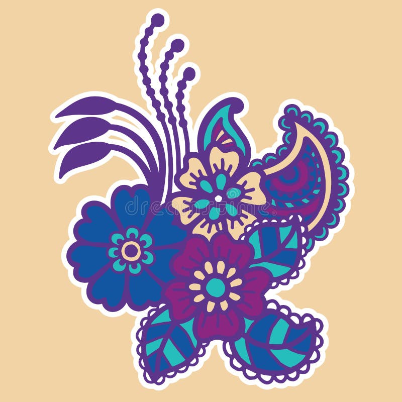 Mehndi design. Patterns. stock vector. Illustration of lace - 80225721