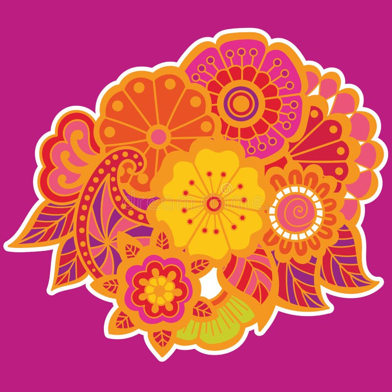 Mehndi design. Patterns. stock vector. Illustration of asian - 92746045