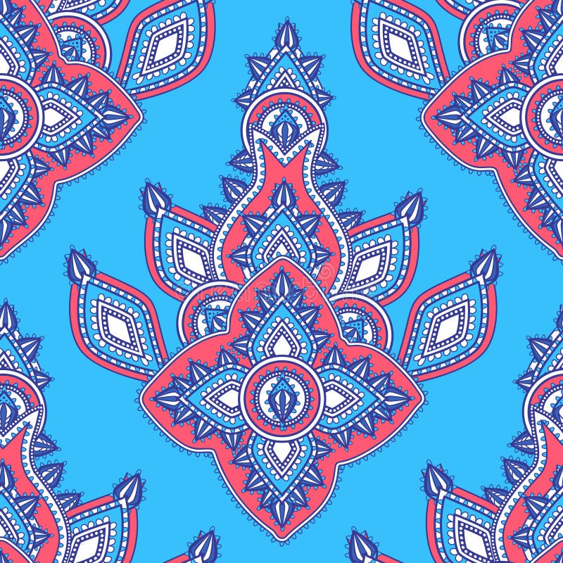 Mehndi Floral Pattern With Doodle Indian Ornament Buta Turkish