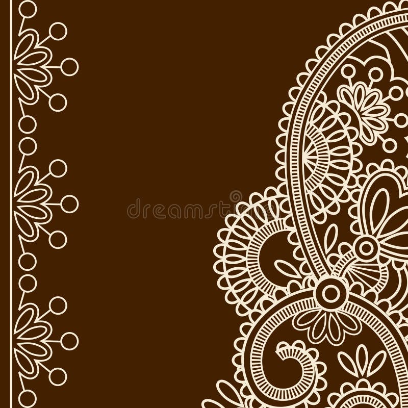 Mehndi frames stock vector. Illustration of floral, decoration - 52198953