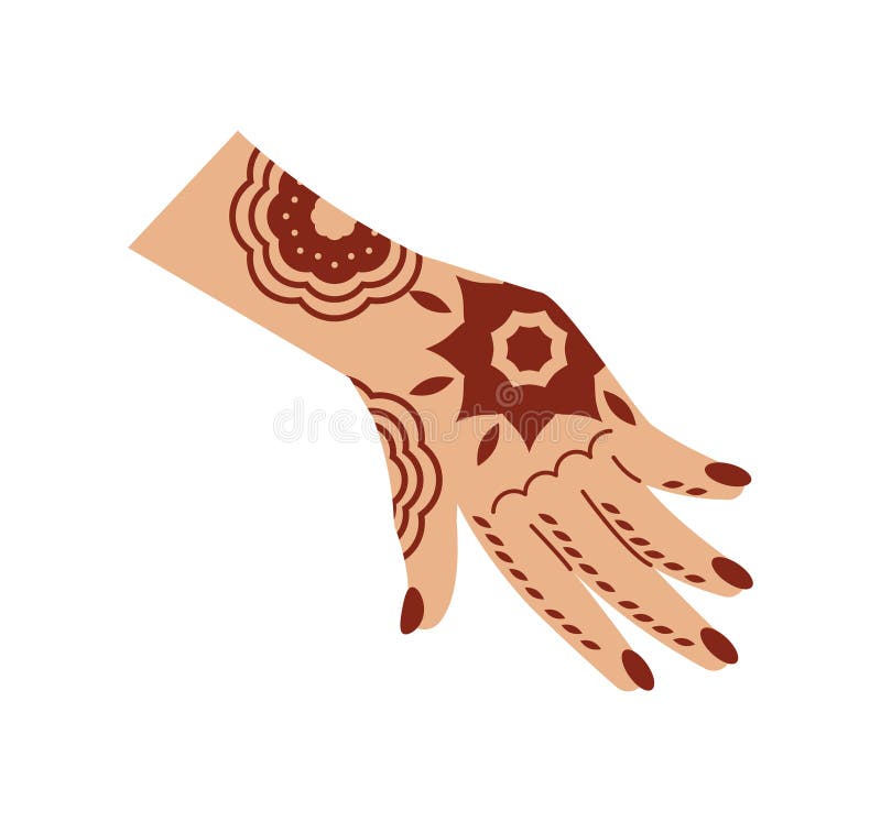 Mehndi on hand decoration stock illustration. Illustration of vector ...