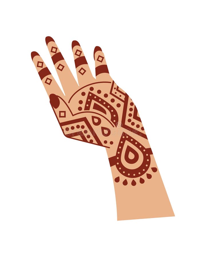 Mehndi Henna Design for Hand Stock Illustration - Illustration of ...