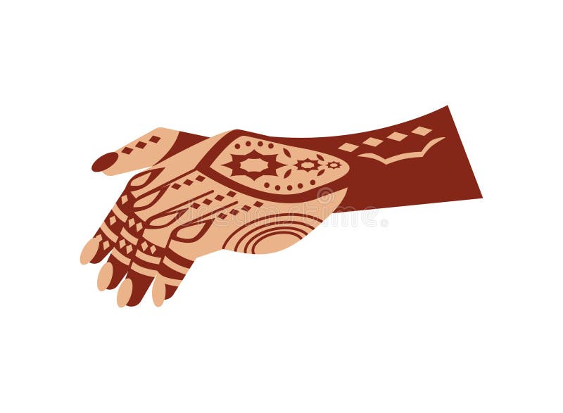 Mehndi Henna Tattoo on Hand Stock Illustration - Illustration of tattoo ...