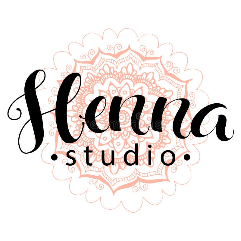 Mehndi studio logo stock vector. Illustration of drawing - 90250966