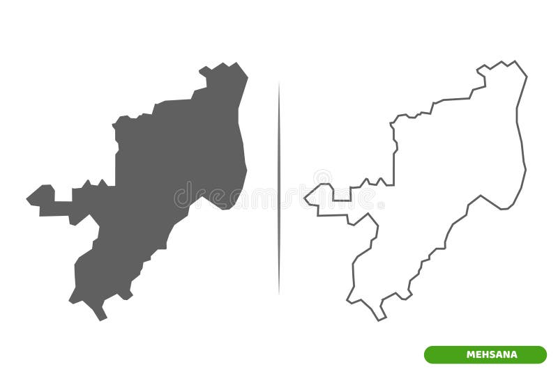 Mehsana District of Gujarat State Map Stock Vector - Illustration of ...