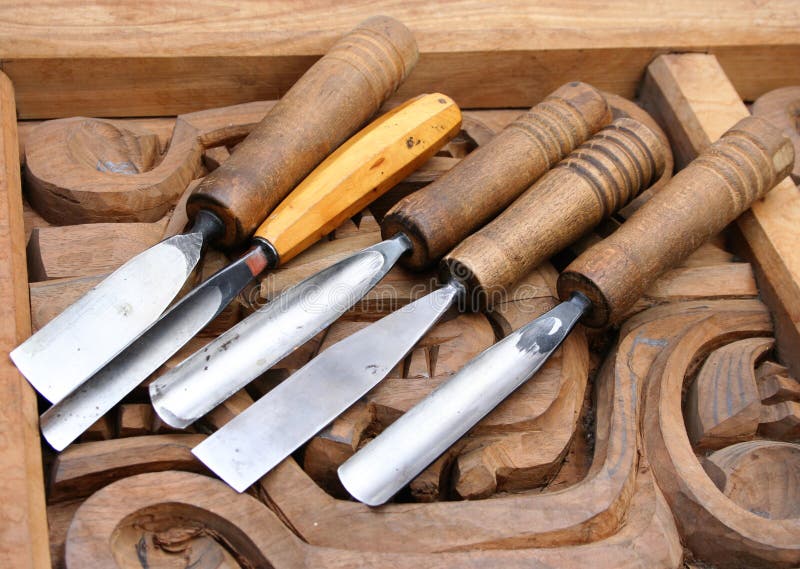 Set Meißel für Woodcarving stockbild. Bild von für, meißel - 12568019