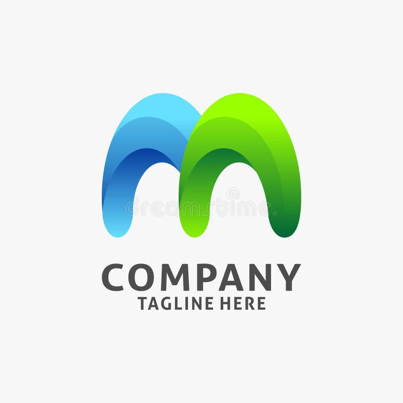Letter M Gradient Logo Design Stock Vector - Illustration of clean ...
