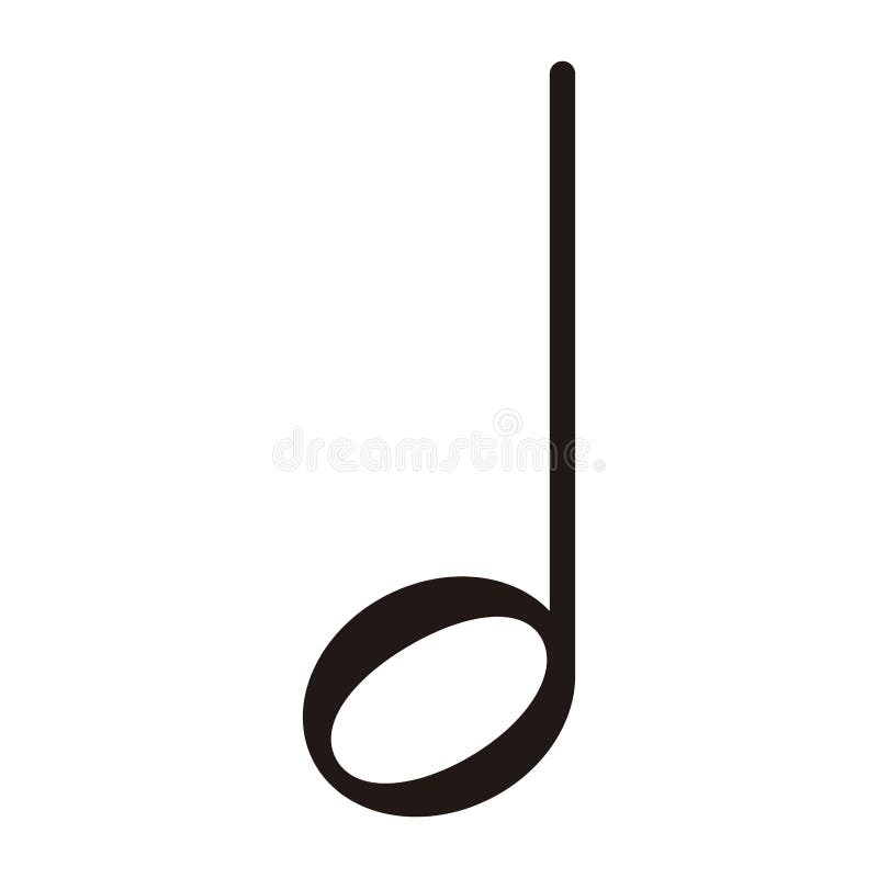 Meia Nota Isolada Nota Musical Ilustração do Vetor - Ilustração de ...