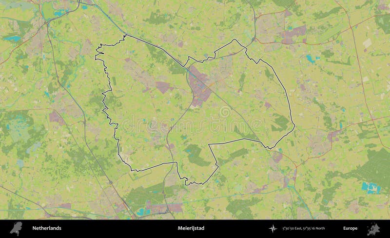 Meierijstad Outlined, Netherlands. Topographic Humanitarian Stock ...