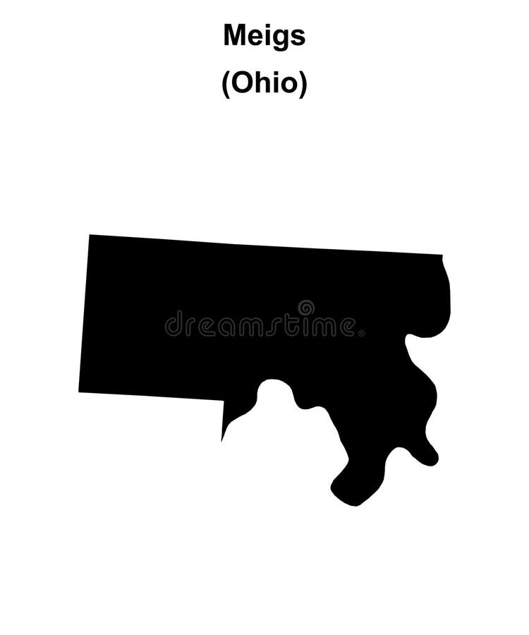 Meigs outline map stock vector. Illustration of detailed - 361750592