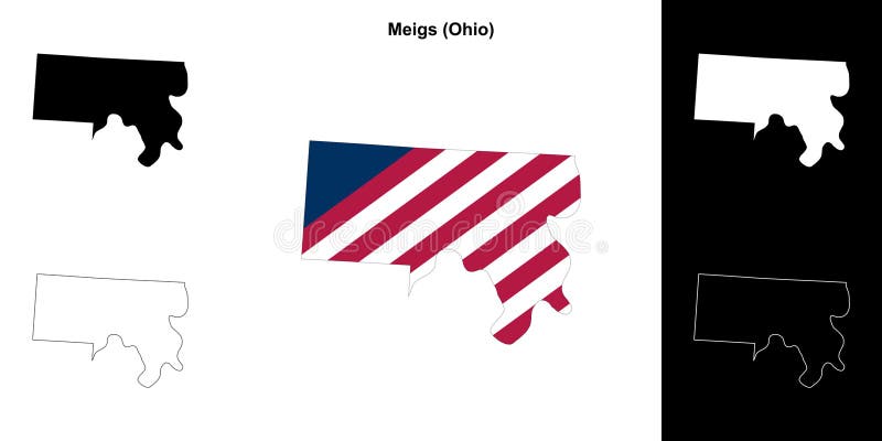 Meigs outline map stock vector. Illustration of boundary - 324058173