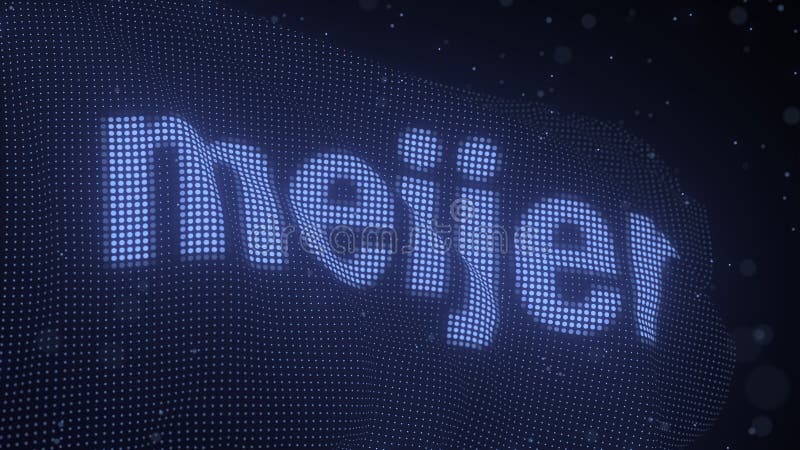 MEIJER Logo on a Waving Digital Flag, Editorial 3d Rendering Editorial ...
