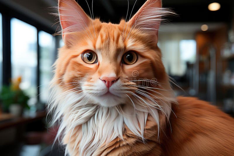 Meikun De Gato Rojo Y Blanco En Casa Foto de archivo - Imagen de animal ...