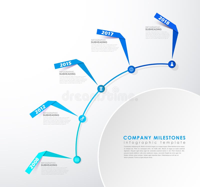 Meilenstein-Zeitlinie Vektorschablone Infographic Bunte Vektor ...
