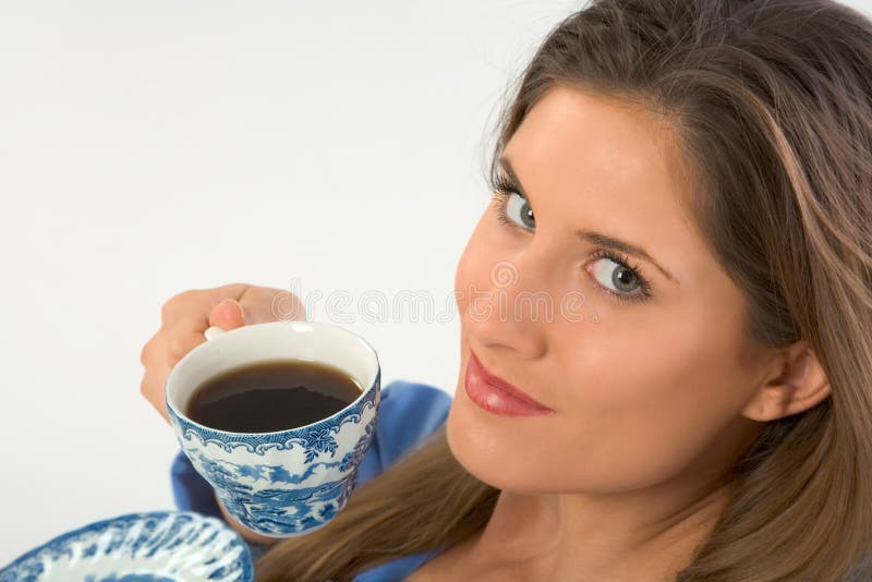 Mein Kaffee stockbild. Bild von hand, brünette, betrieb - 2587081