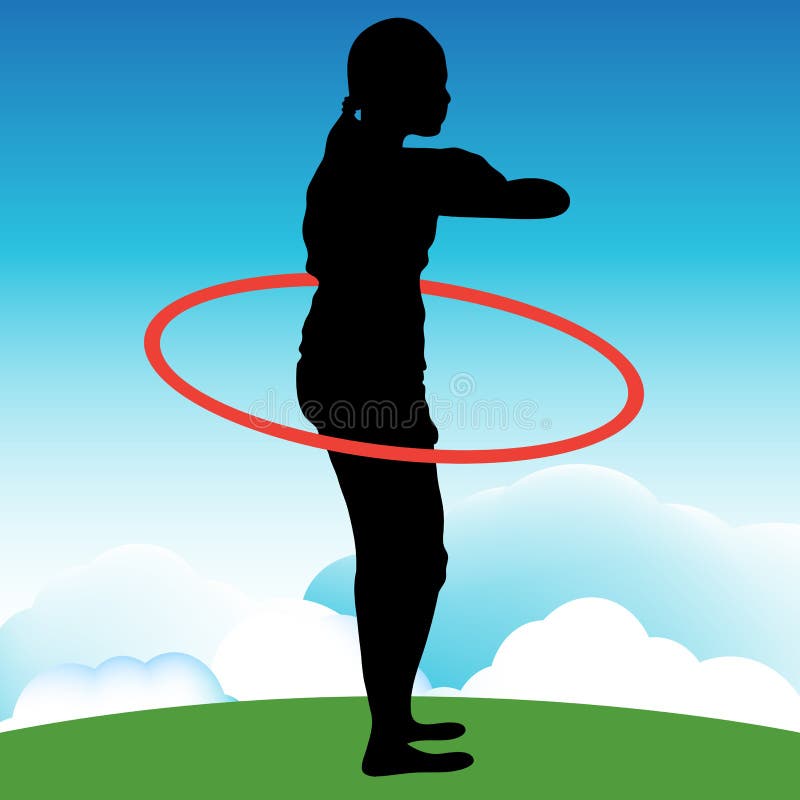 Meisje Het Spelen Met Hula-Hoepel Vector Illustratie - Illustration of ...