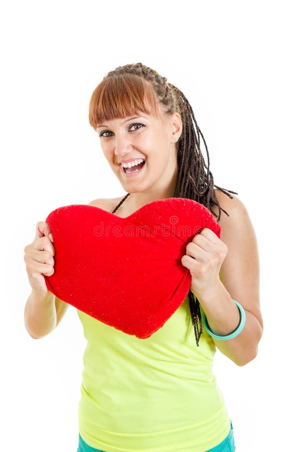 Meisje met groot hart stock afbeelding. Image of volwassen - 47145391