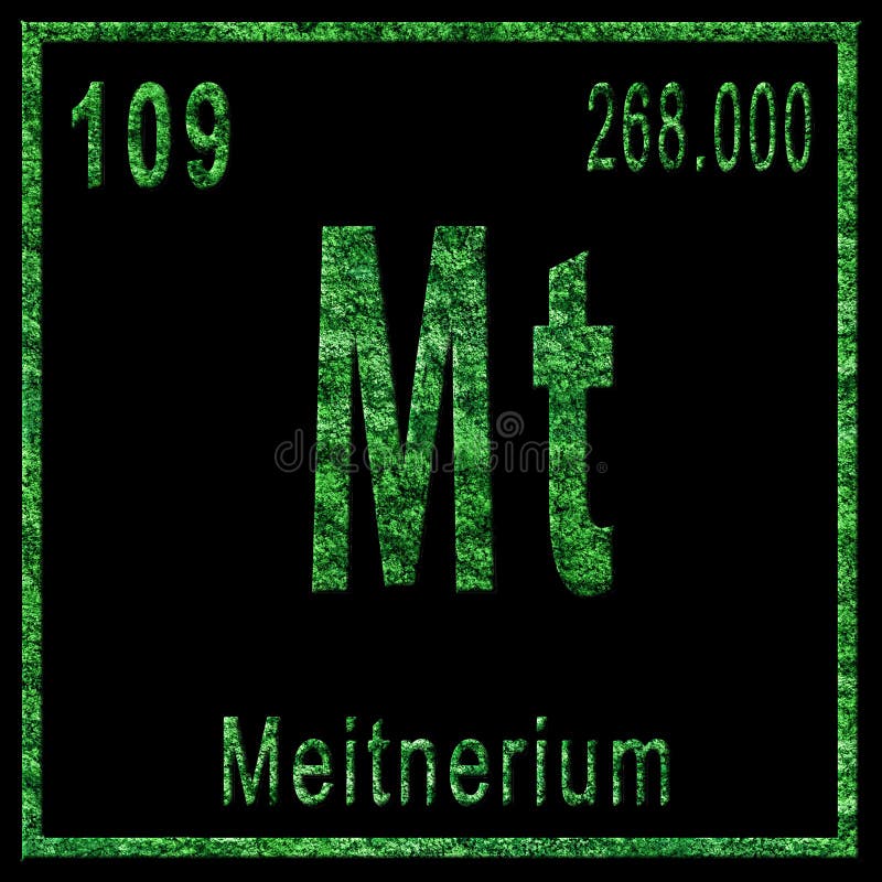 Meitnerium Chemical Element, Green Edition Stock Illustration ...