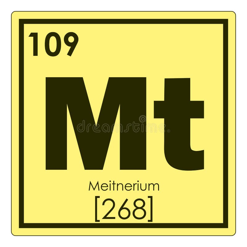 Meitnerium Mt Chemical Element. Meitnerium Sign with Atomic Number ...