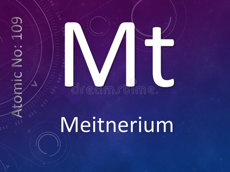 Meitnerium Chemical Element Symbol on Abstract Background Stock ...