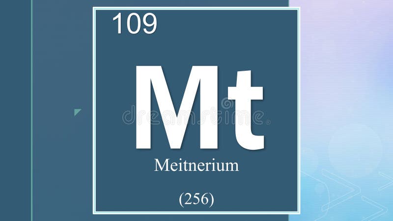 Meitnerium Chemical Element Symbol on Blue Solid and Gradient ...