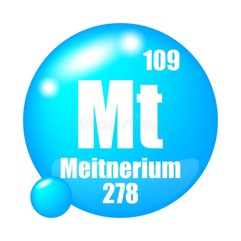 Meitnerium Icon. Mt Chemical Element. Atomic Number 109. Mass 278. Blue ...