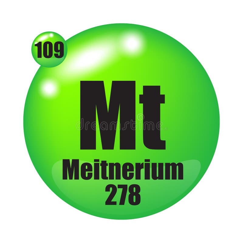 Meitnerium Icon. Mt Chemical Element. Atomic Number 109. Mass 278 ...